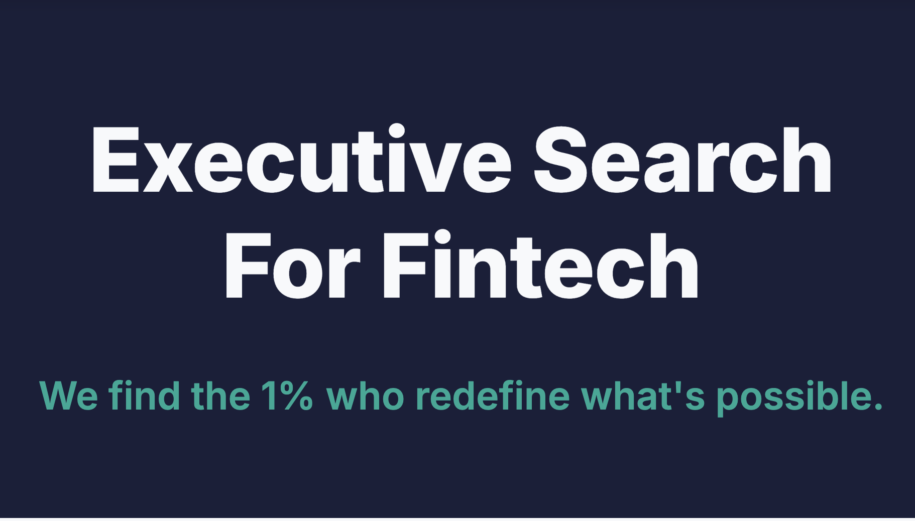 Fintech Executive Search: Tier One People